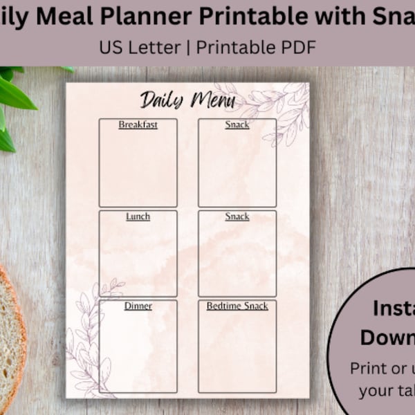 Snack Menu Printable - Etsy