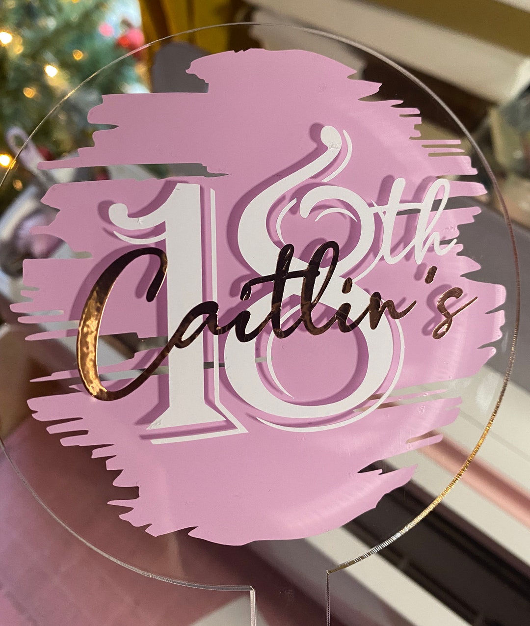 Topper de pastel de círculo acrílico - Etsy México