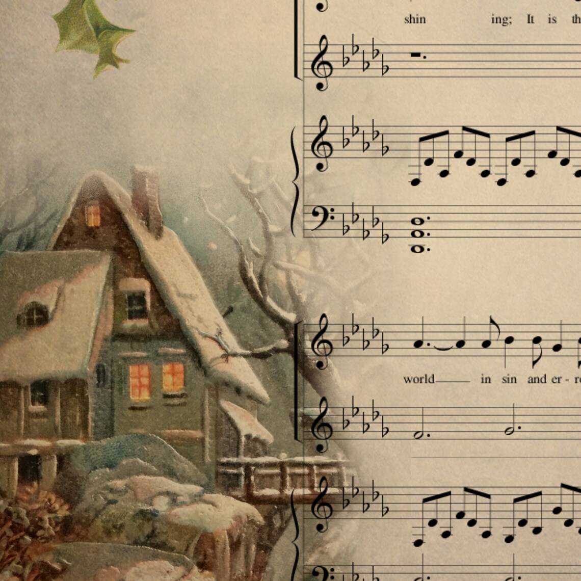 Vintage Christmas Sheet Music Digital Paper for scrapbook | Etsy