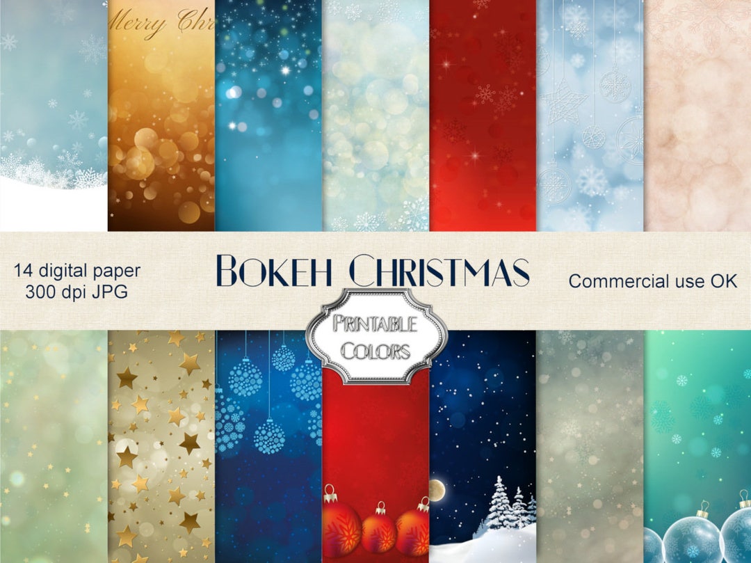 Christmas Bokeh Digital Paper, Digital Download for Christmas Scrapbook ...