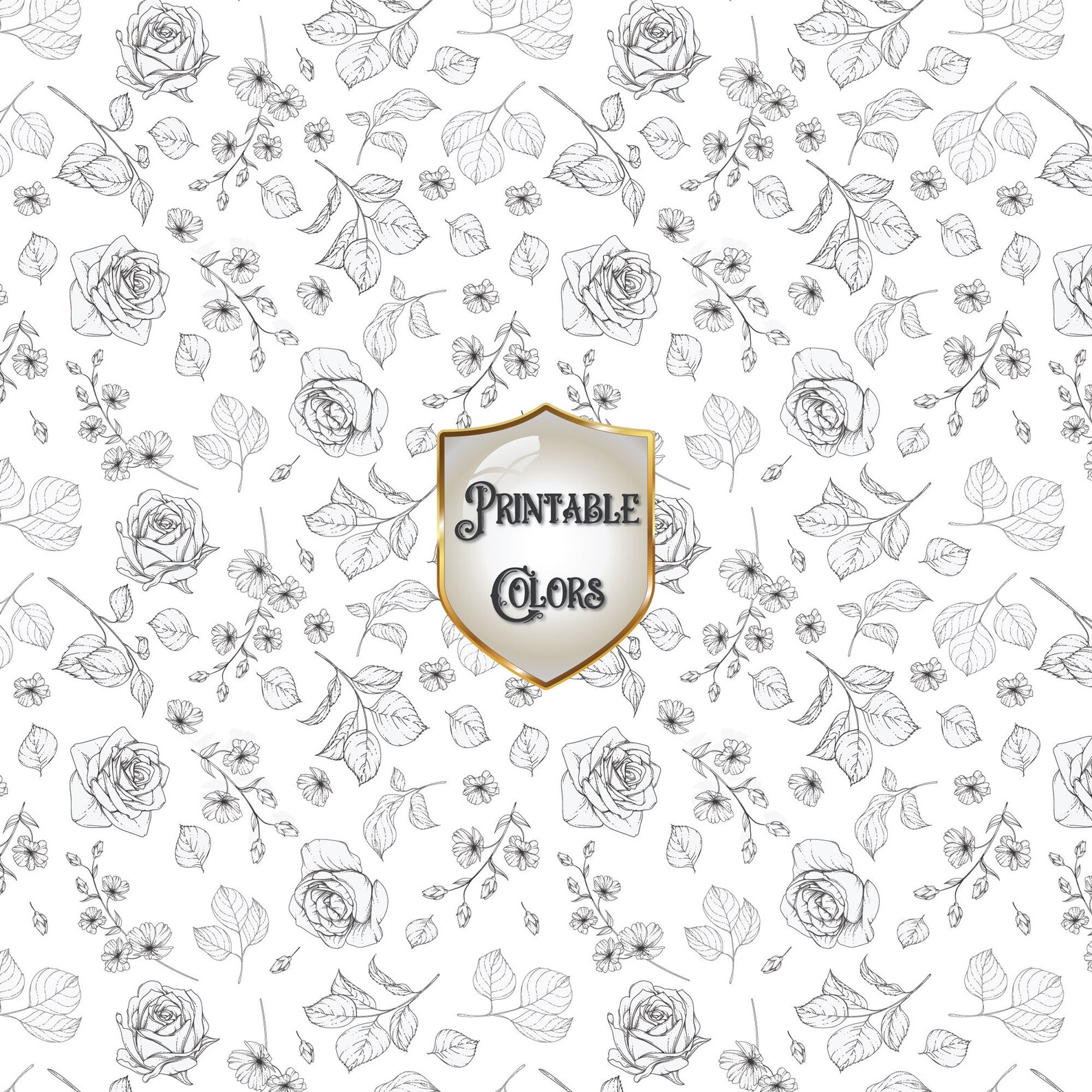 Digital Paper Black and White Flowers for Scrapbooking and - Etsy