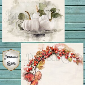 Watercolor Fall Junk Journal - Digital Download - Autumn Backgrounds ...