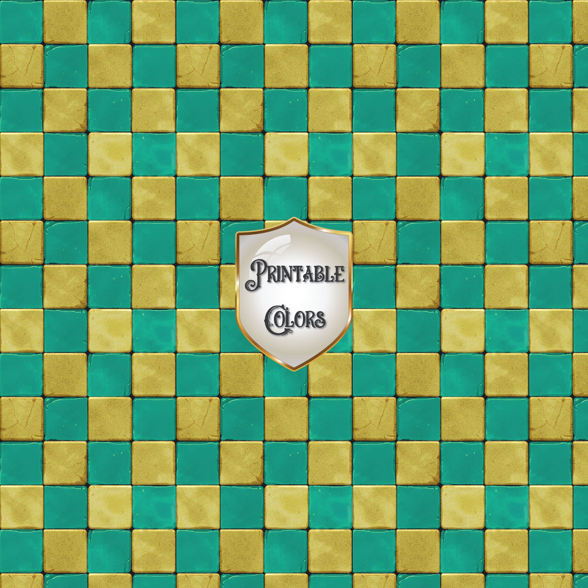 Seamless Mint Green & Gold Digital Paper, Printable Backgrounds for ...