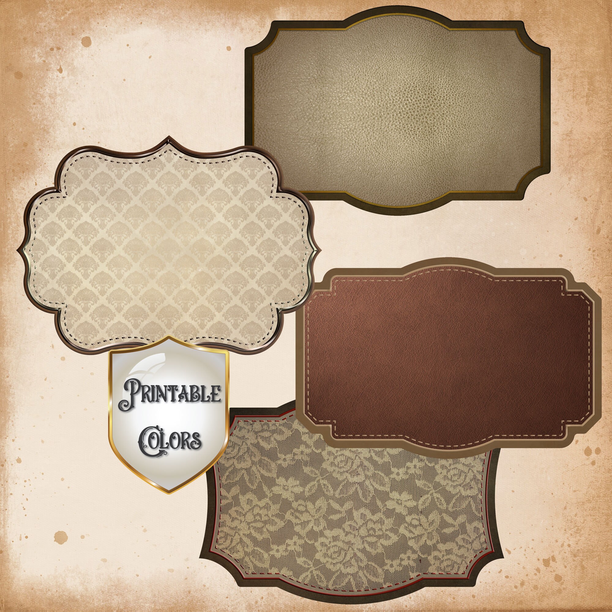 Vintage Labels Clipart, Digital Download Ancient Frames for ...