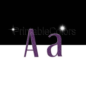 Purple Glitter Alphabet, Digital Download, Halloween Alphabet, Clip Art ...