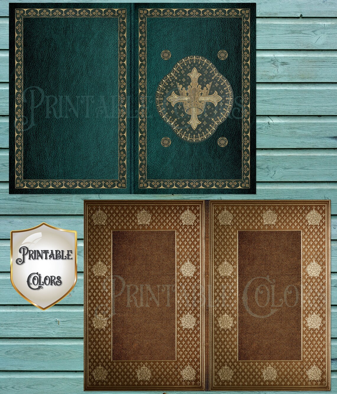 Antique Digital Junk Journal Book Cover Gilded Vintage Book - Etsy