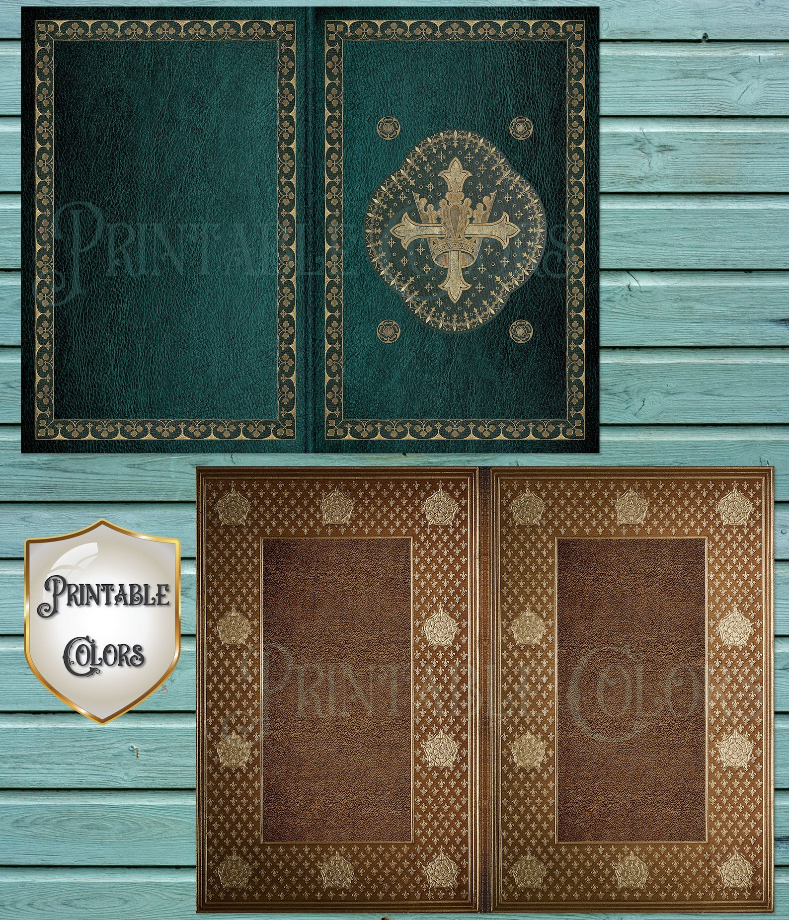 Antique Digital Junk Journal Book Cover Gilded Vintage Book - Etsy