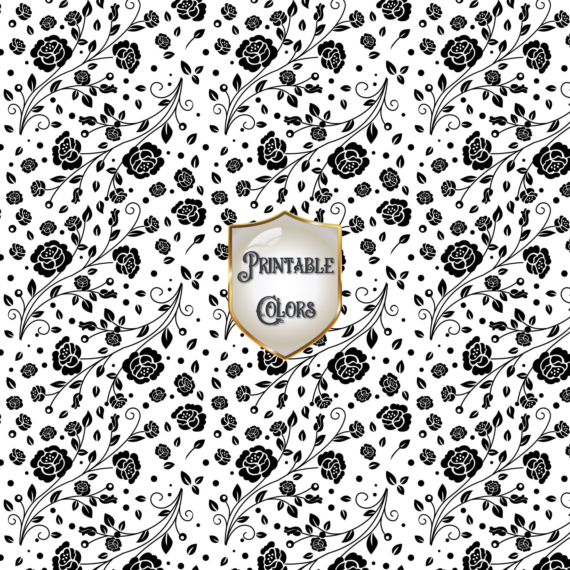 Digital Paper Black and White Flowers for Scrapbooking and Decoupage - Etsy