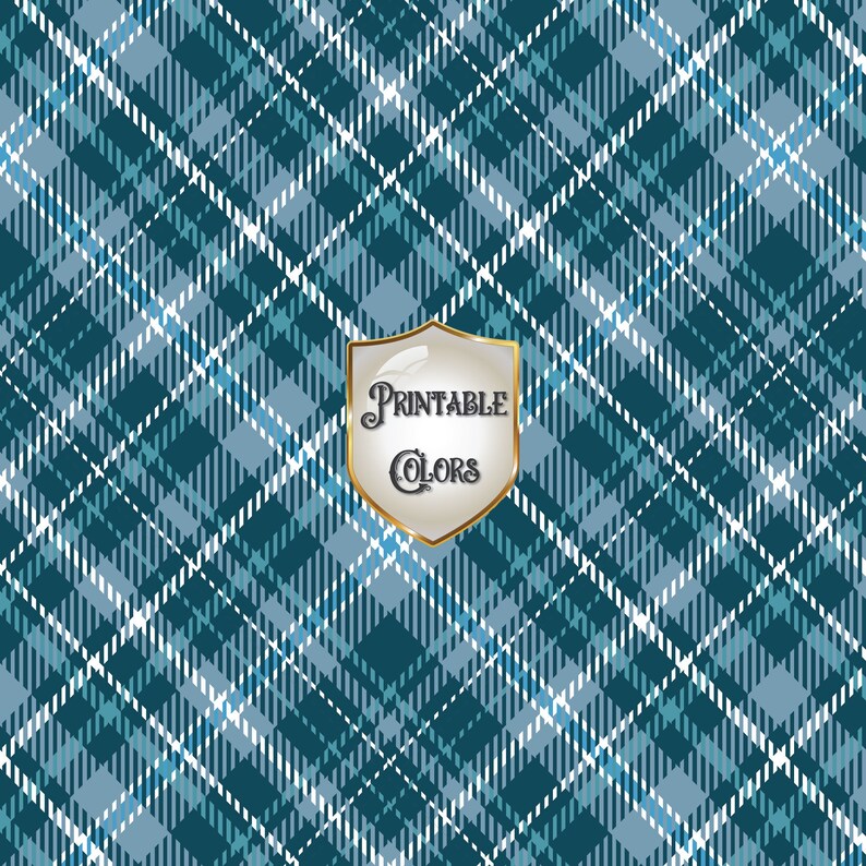 Seamless Blue Winter Tartan Digital Paper for Scrapbooking and ...
