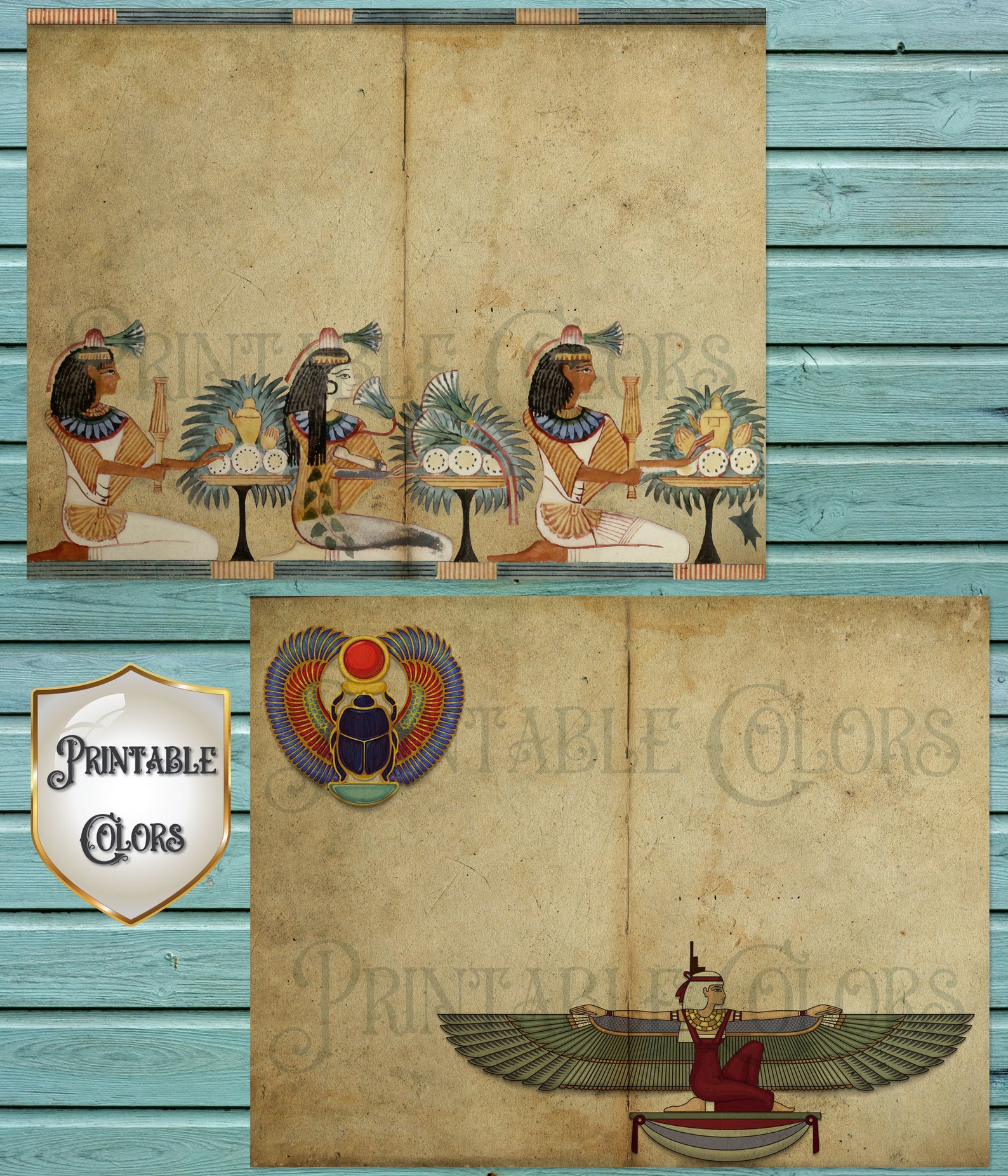 Digital Ancient Egypt Junk Journal Pages Backgrounds for Scrapbooking ...