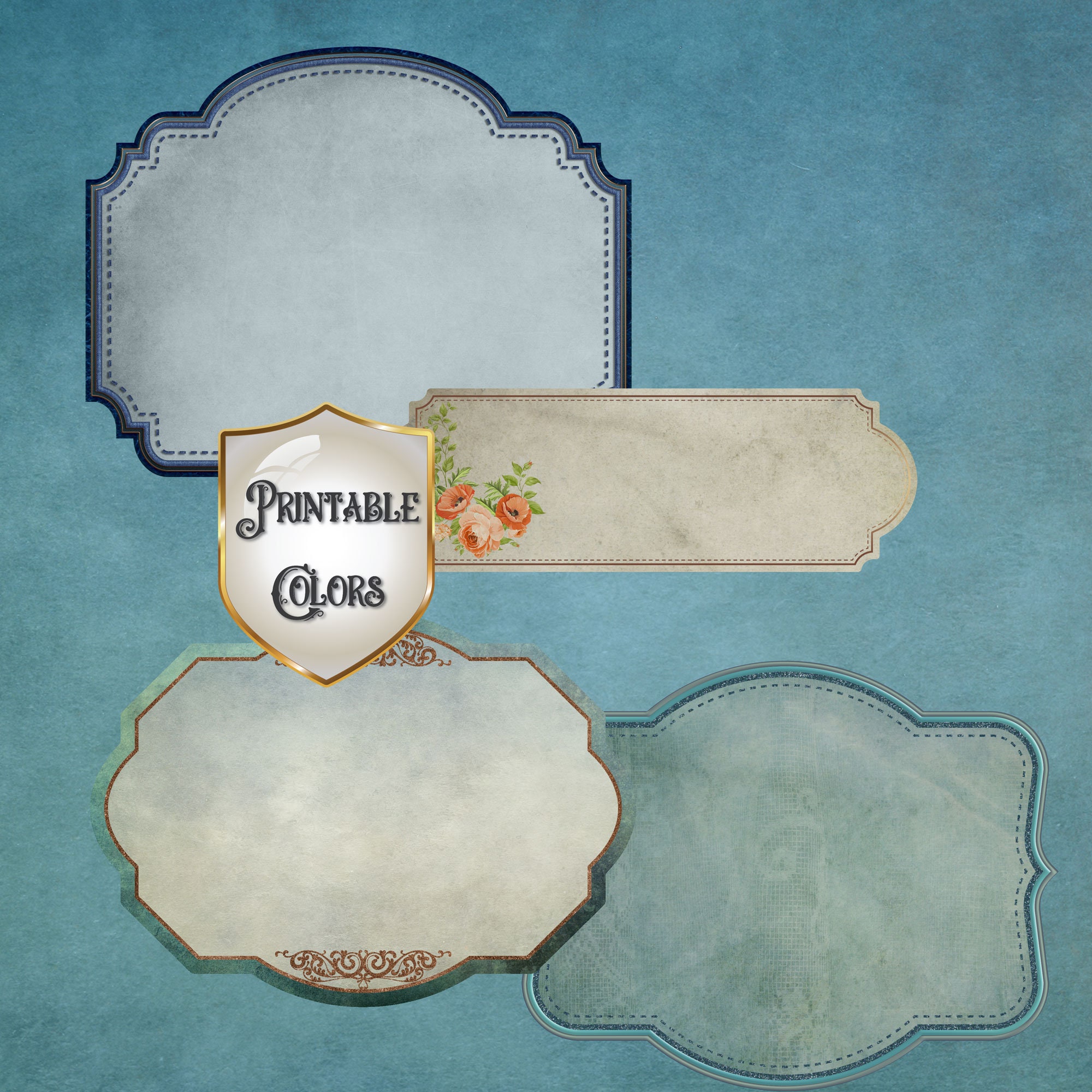 Vintage Labels Clipart, Digital Download Ancient Frames for ...