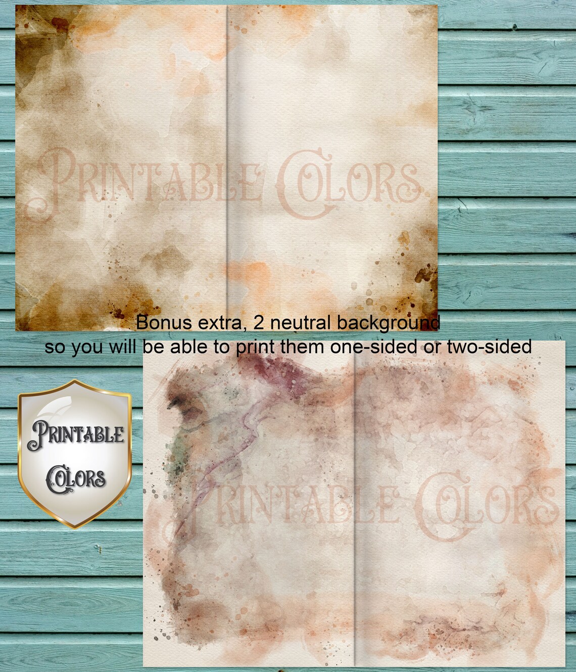 Fall Watercolor Junk Journal, Autumn Digital Papers for Scrapbooking ...