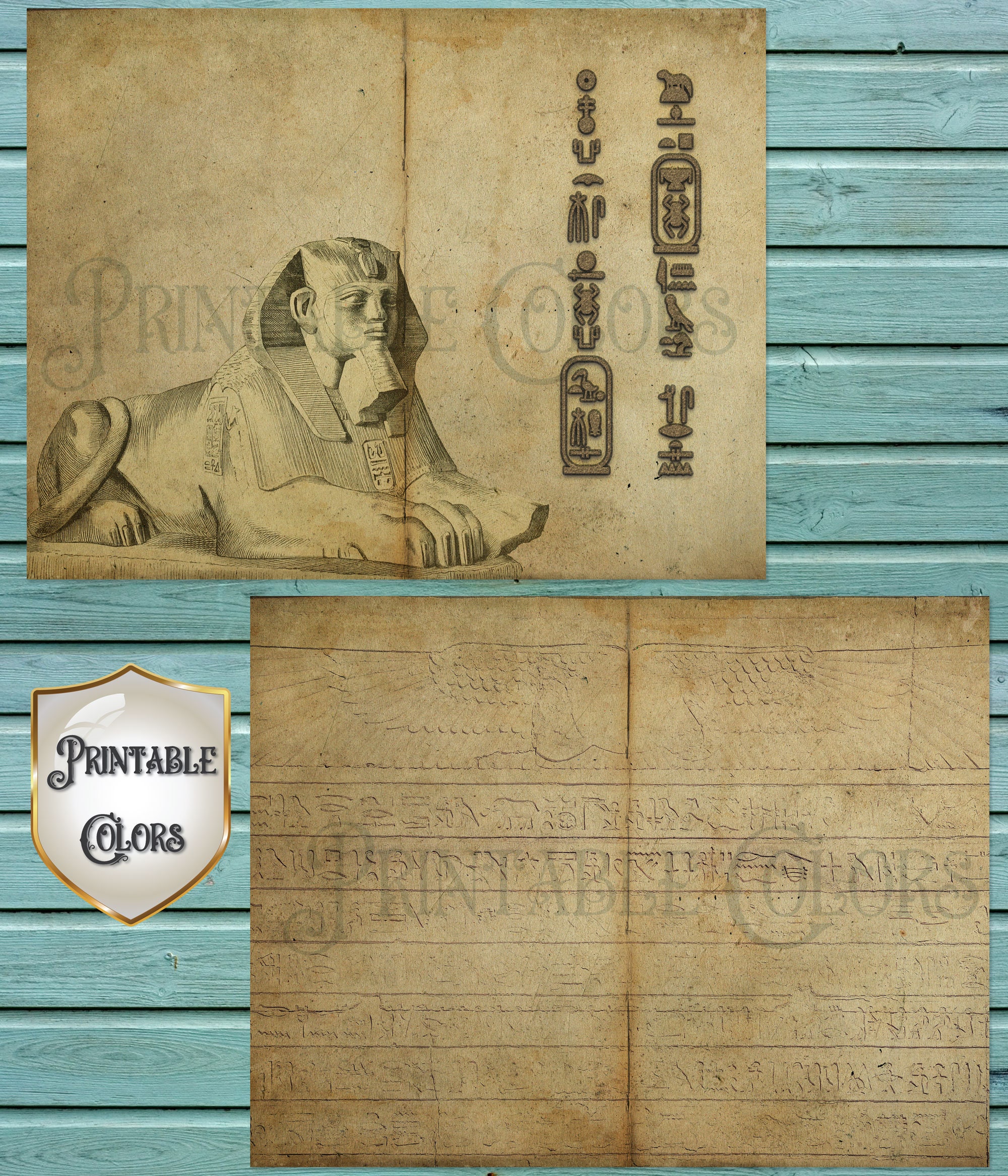 Digital Ancient Egypt Junk Journal Pages Backgrounds for Scrapbooking ...