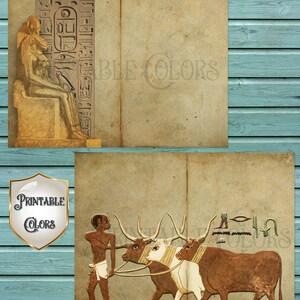 Digital Ancient Egypt Junk Journal Pages - Backgrounds for Scrapbooking ...