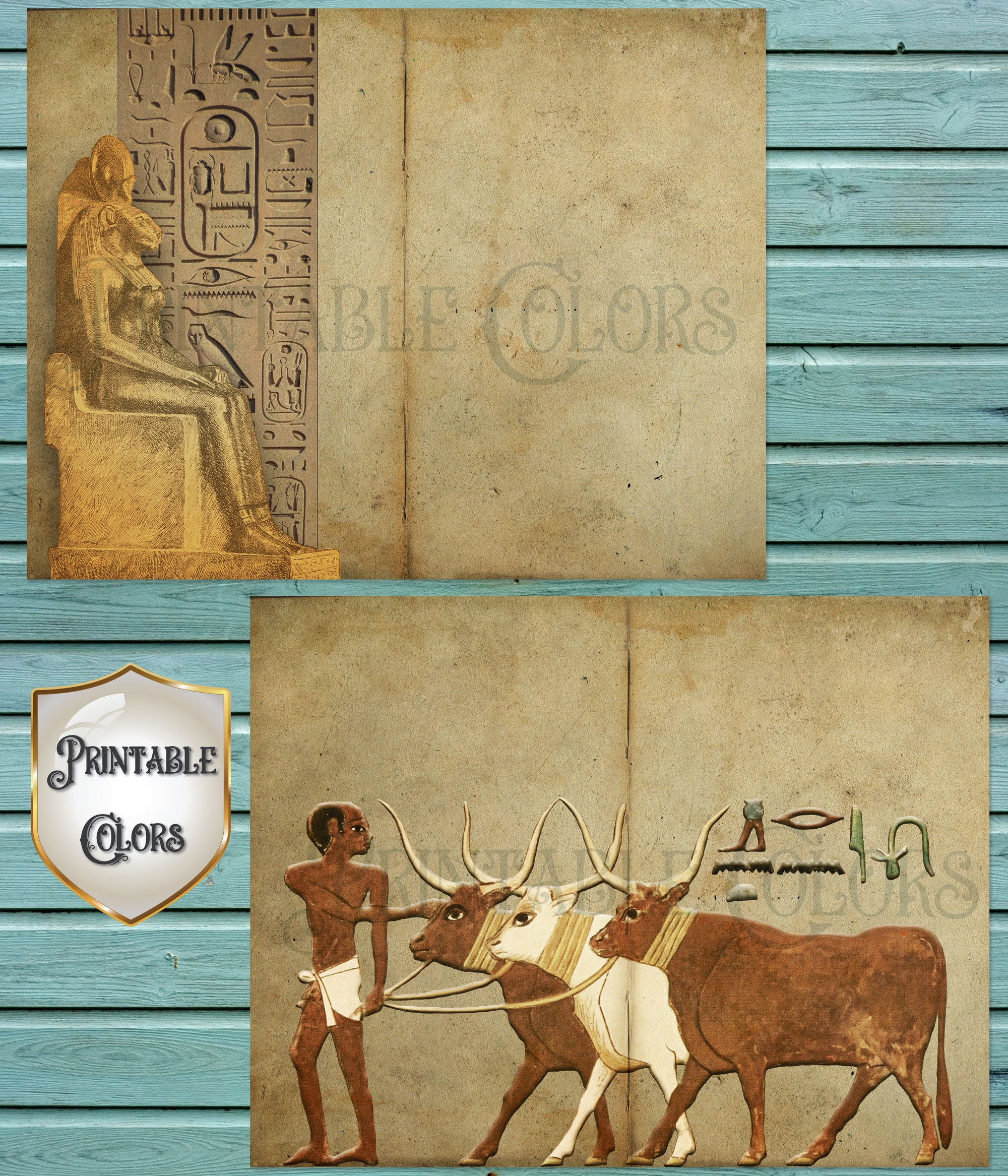 Digital Ancient Egypt Junk Journal Pages Backgrounds for Scrapbooking ...