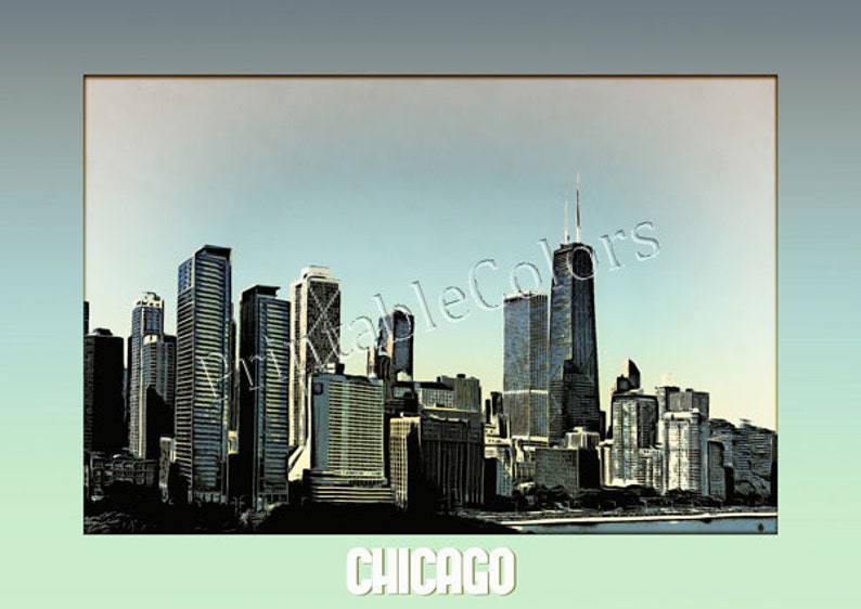 Chicago, Digital Download, Instant Download, Printable Art, City ...