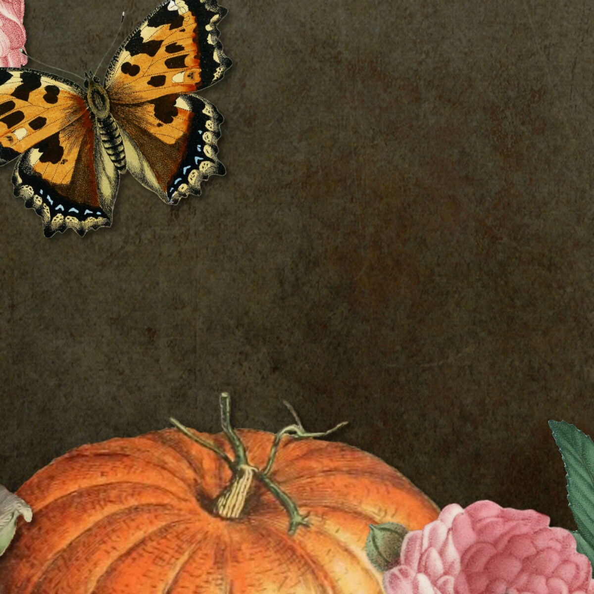 Fall Digital Paper - Vintage Fall - Digital Download - Floral Paper ...