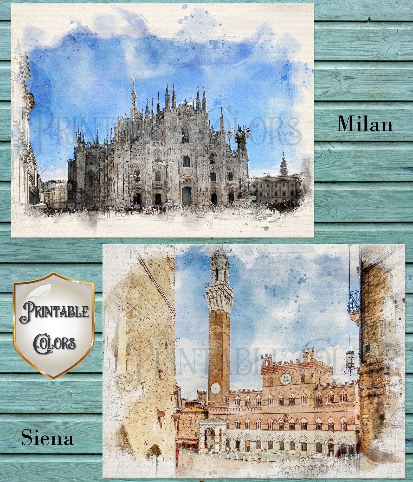 Watercolor Trip to Italy Junk Journal - Digital Download - Italy Scenes ...