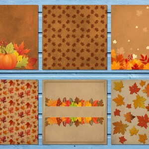 Digital Paper Autumn Leaves - Digital Paper Leaves, Autumn Scrapbook ...