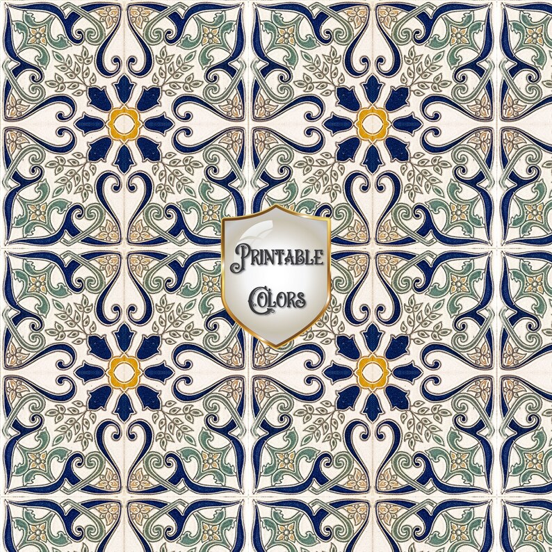 Seamless Ancient Tiles Digital Paper for Scrapbooking and Decoupage ...