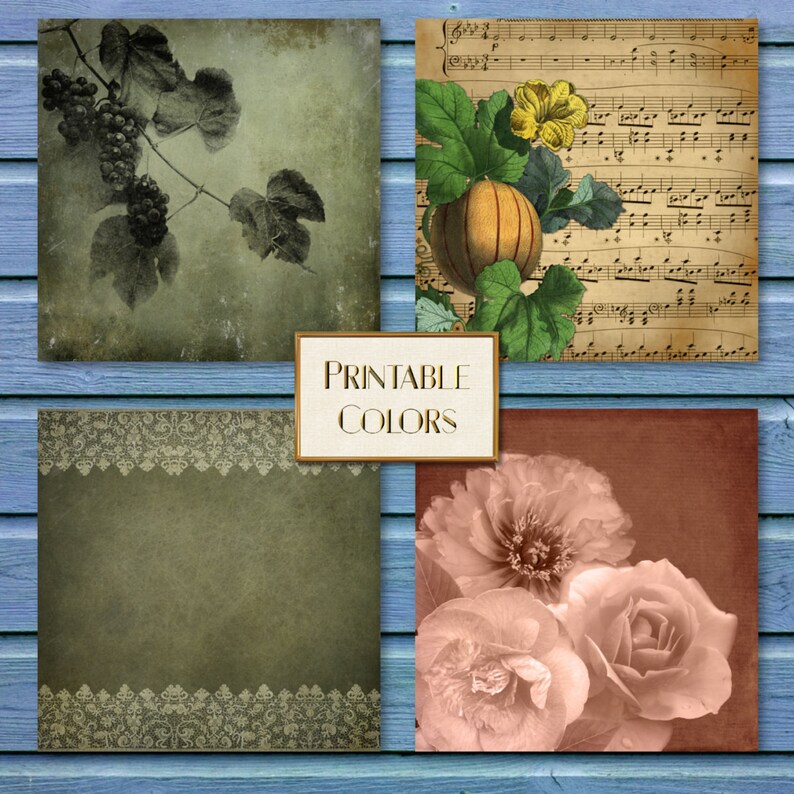 Fall Digital Paper - Vintage Fall - Digital Download - Floral Paper ...