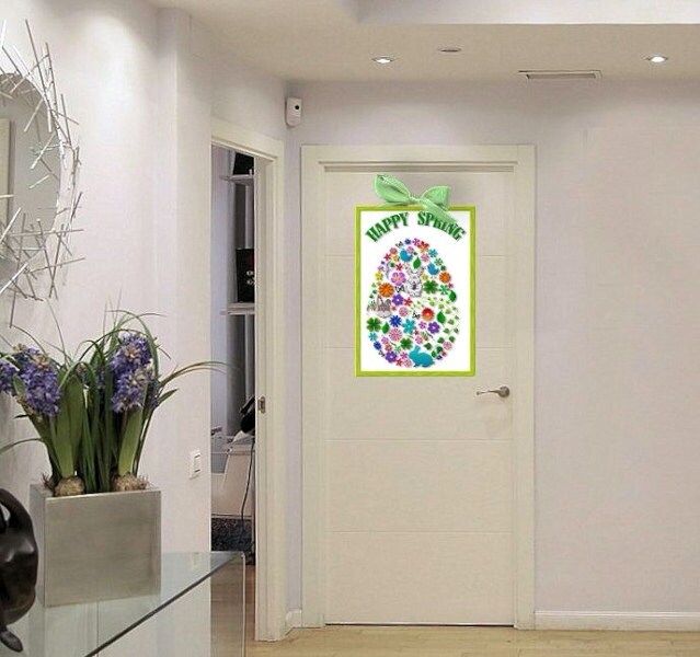 Digital Download, Instant Download, Printable Art, Happy Spring, Bunny ...