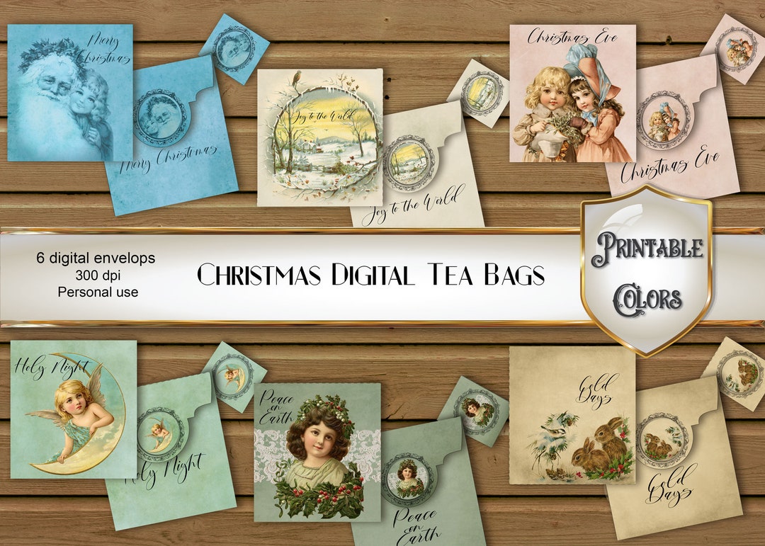 Printable Christmas Tea Bags, DIY Christmas Party - Etsy