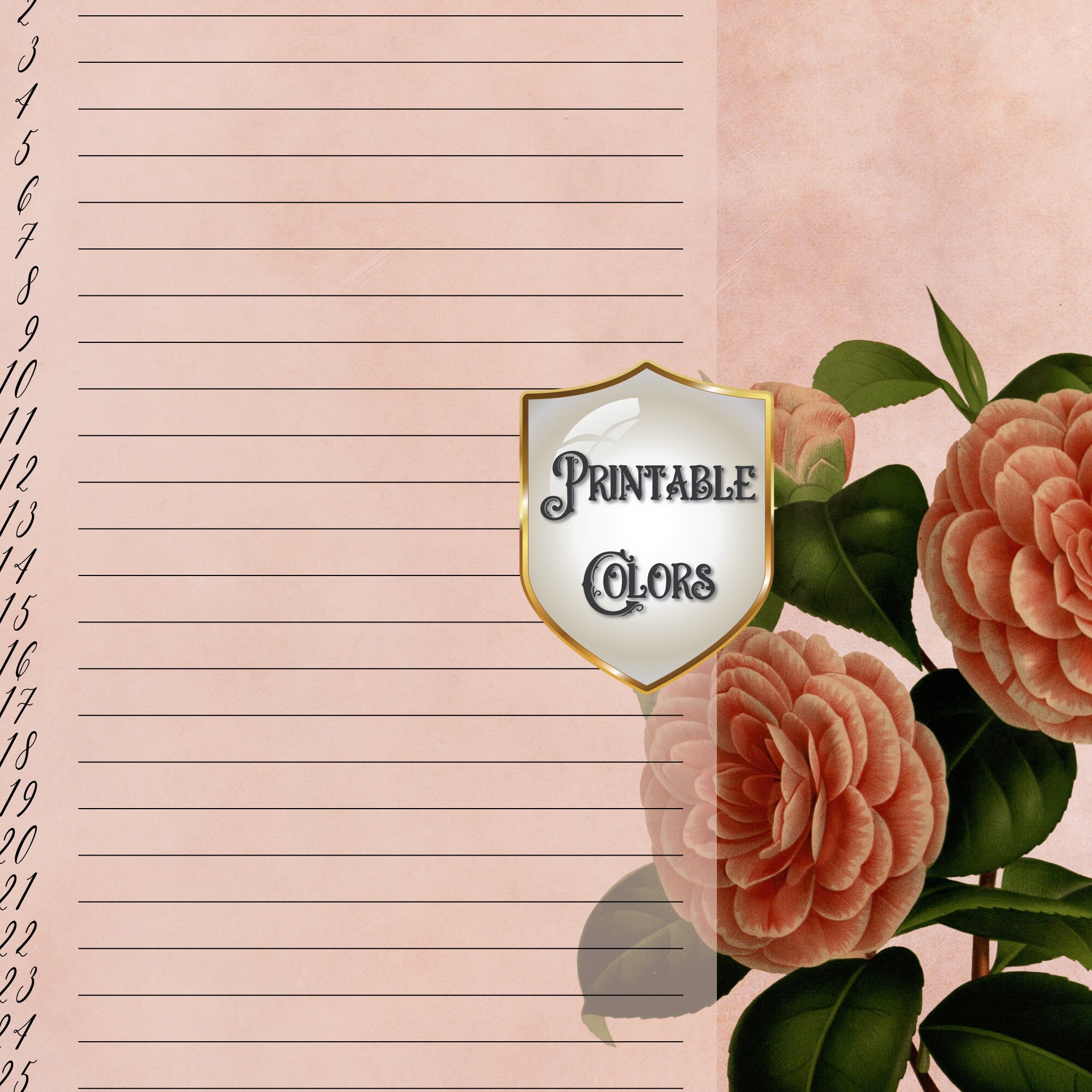 Digital Perpetual Floral Calendar, Printable Vintage Calendar for ...