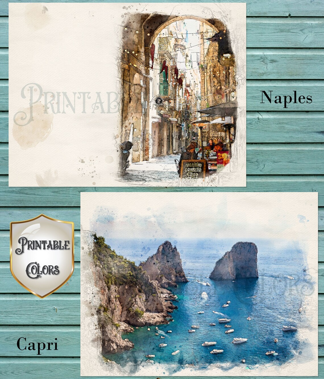 Watercolor Trip to Italy Junk Journal - Digital Download - Italy Scenes ...