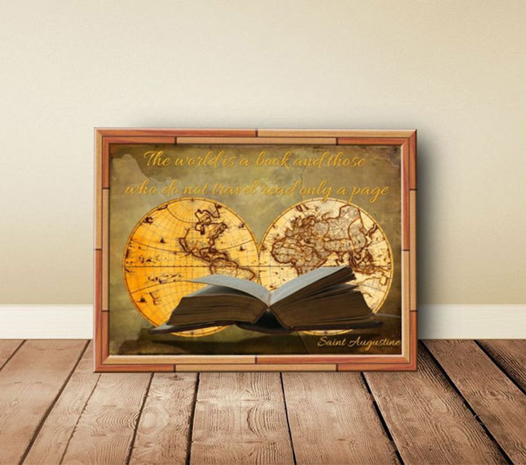 The World is a Book, Digital Download, Instant Download, Printable Art ...