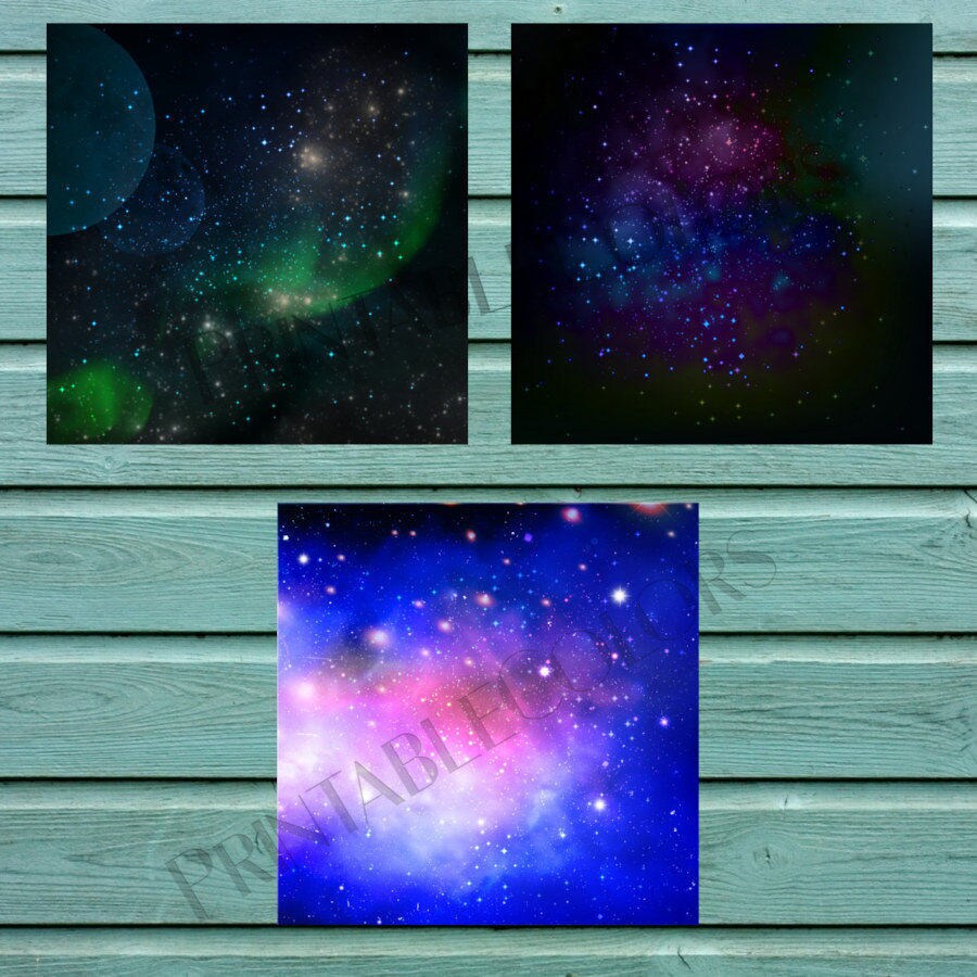 Galaxy Digital Paper, Star Scrapbook, Instant Download, Starry Sky ...