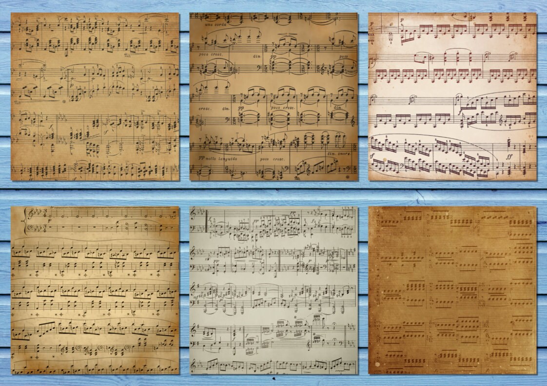 Music Digital Paper - Vintage Music - Music Scrapbook - Music Sheet ...