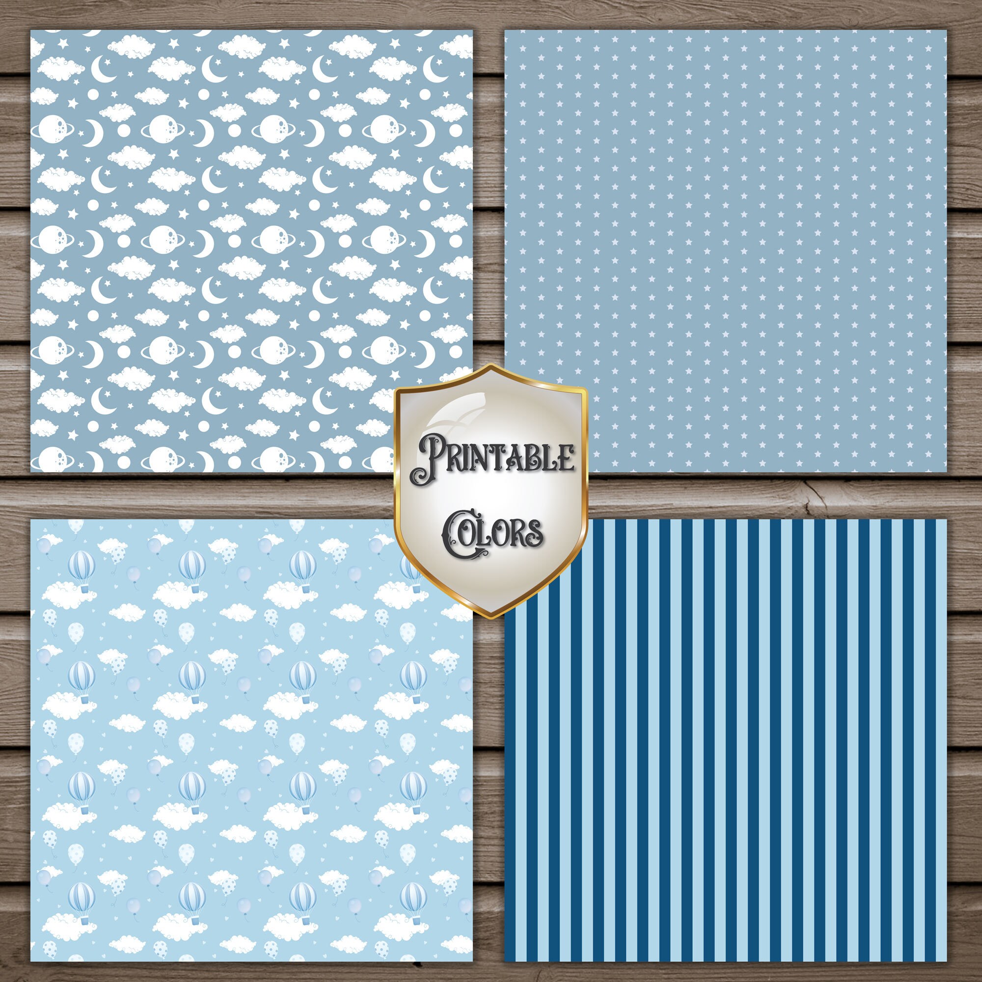 Light Blue Paper Baby Boy, Seamless Digital Background for Scrapbooking ...