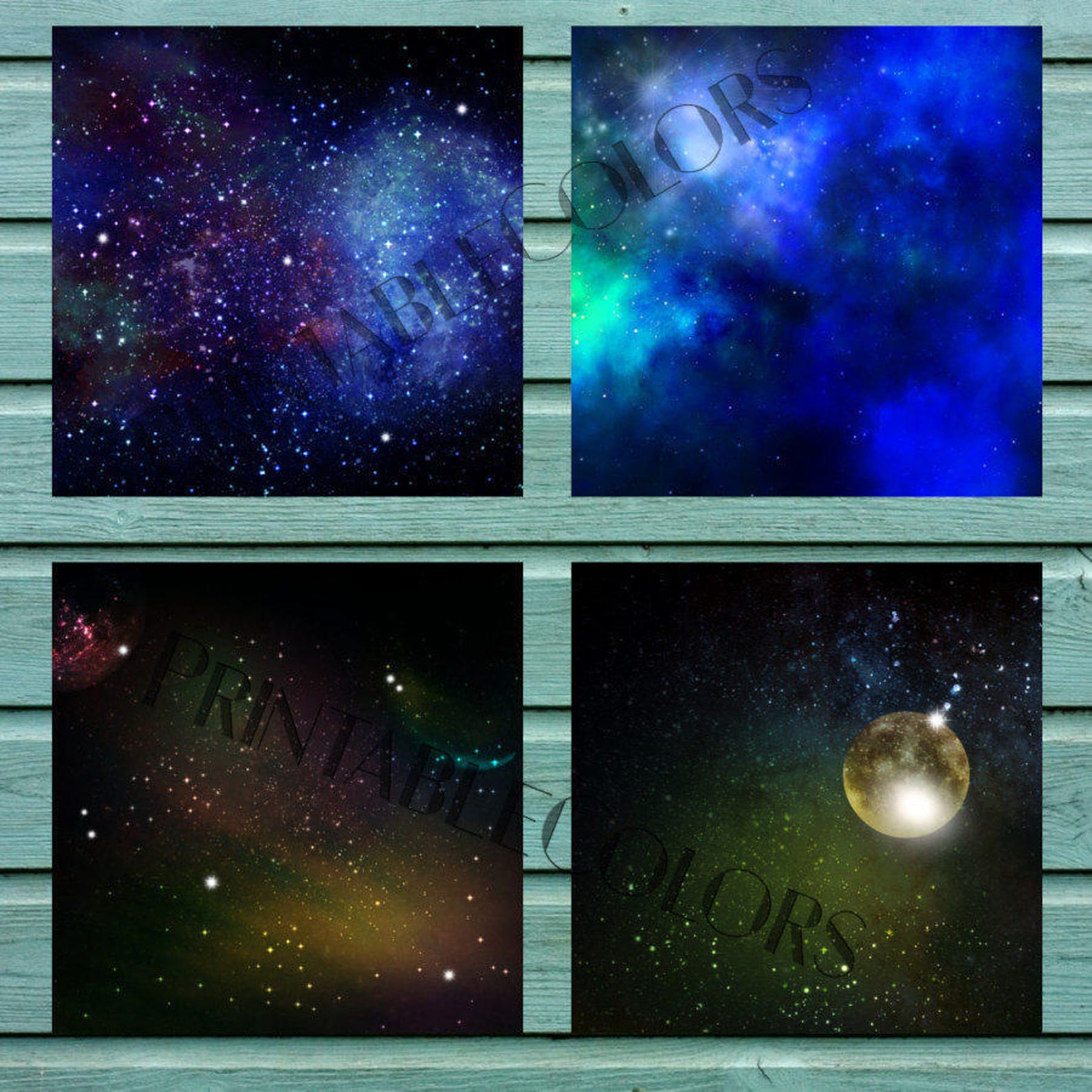 Galaxy Digital Paper, Star Scrapbook, Instant Download, Starry Sky ...