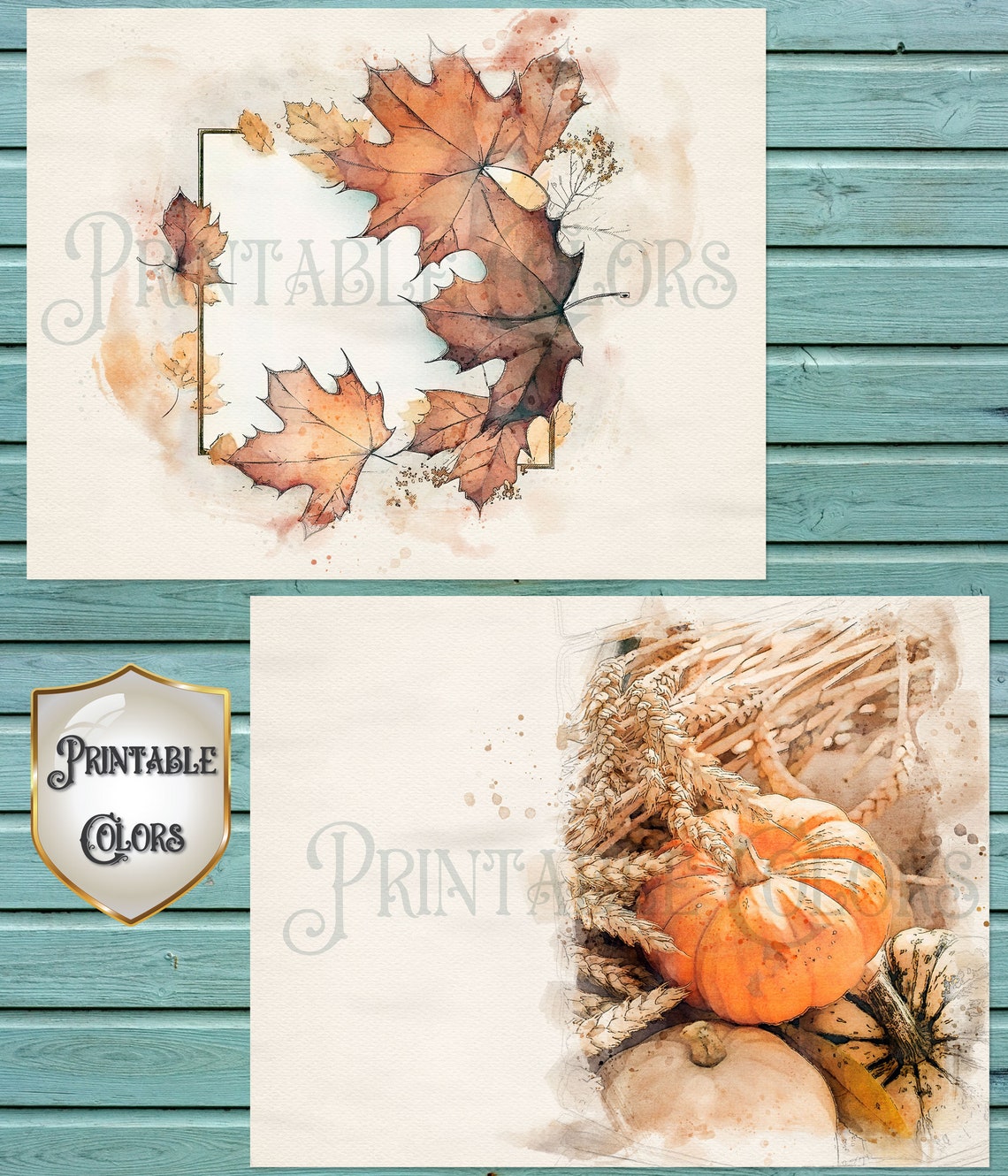 Watercolor Fall Junk Journal Digital Download Autumn - Etsy