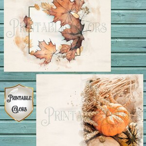 Watercolor Fall Junk Journal - Digital Download - Autumn Backgrounds ...