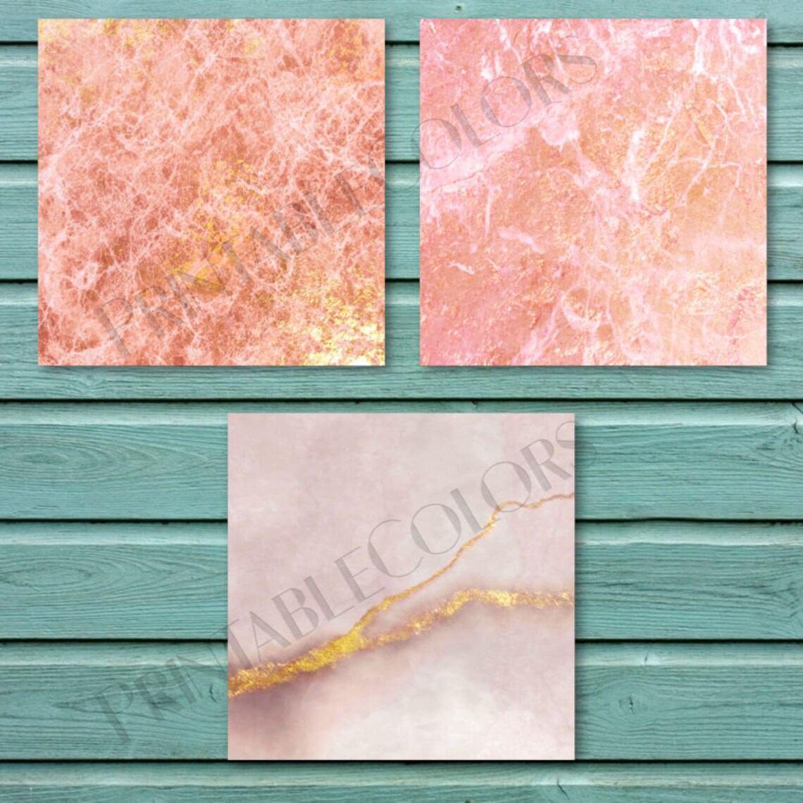Pink Gold Marble Digital Paper, Instant Download, Marble Background ...