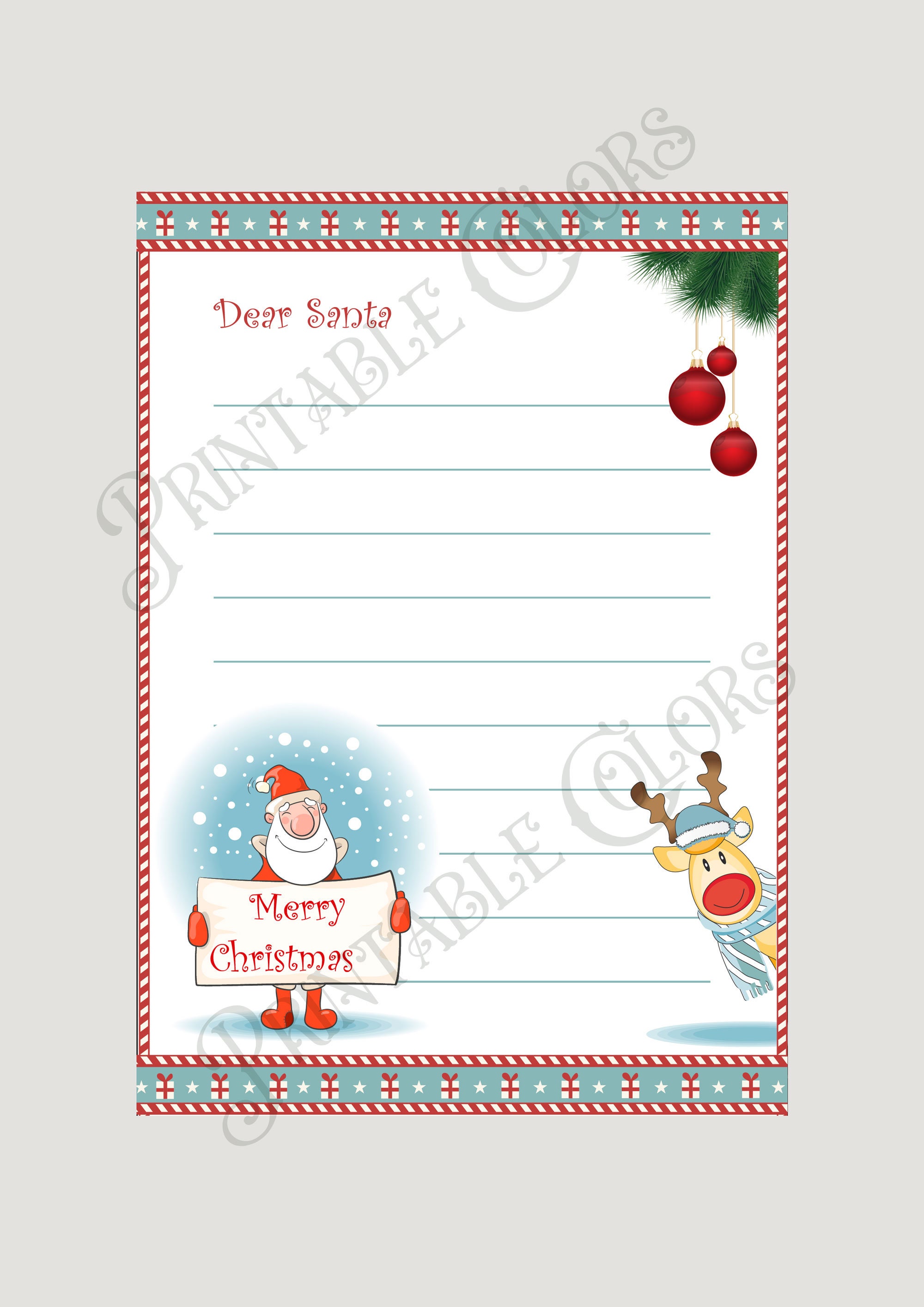 Letter to Santa Digital Download, Instant Download, Printable Art ...