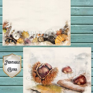 Watercolor Fall Junk Journal - Digital Download - Autumn Backgrounds ...
