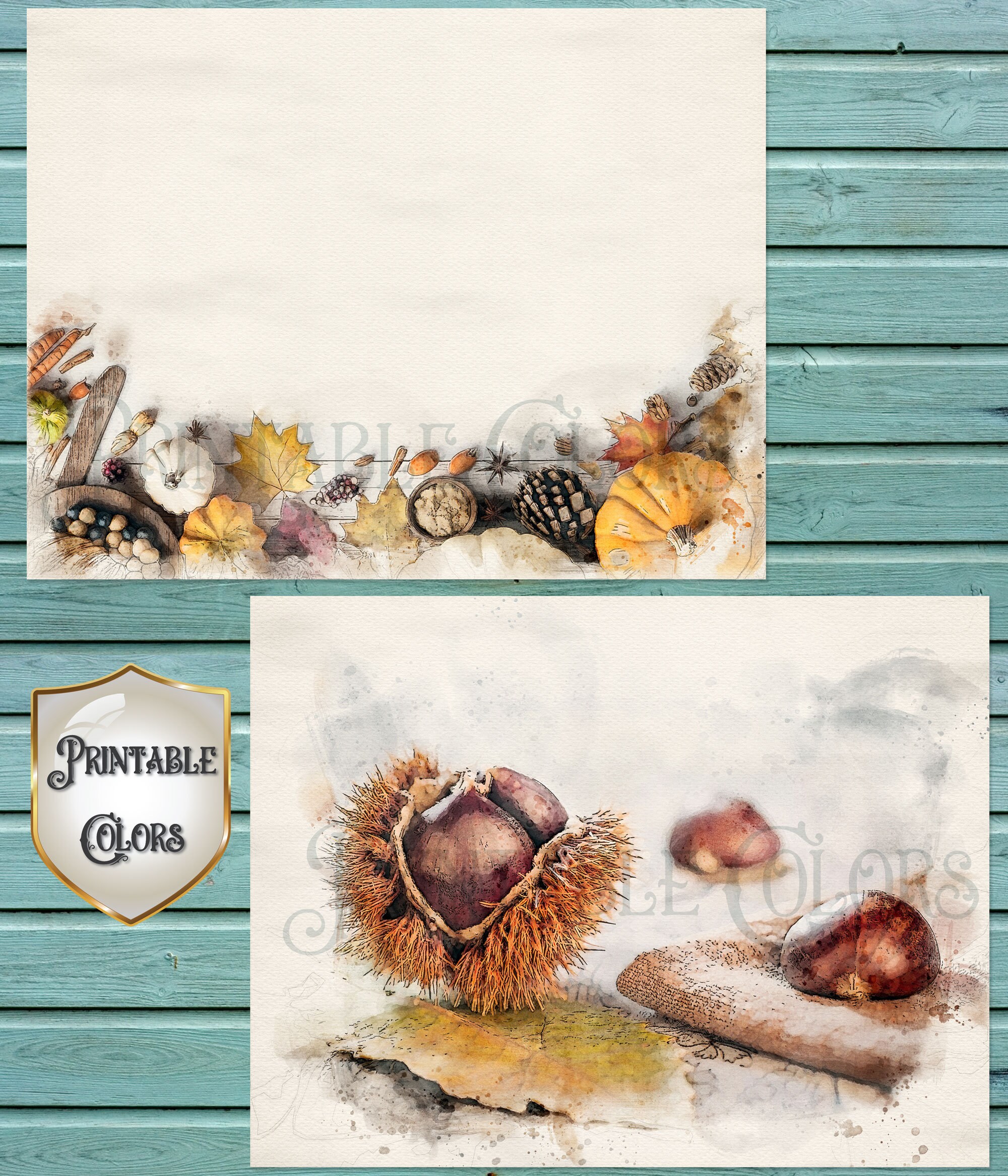 Watercolor Fall Junk Journal Digital Download Autumn - Etsy