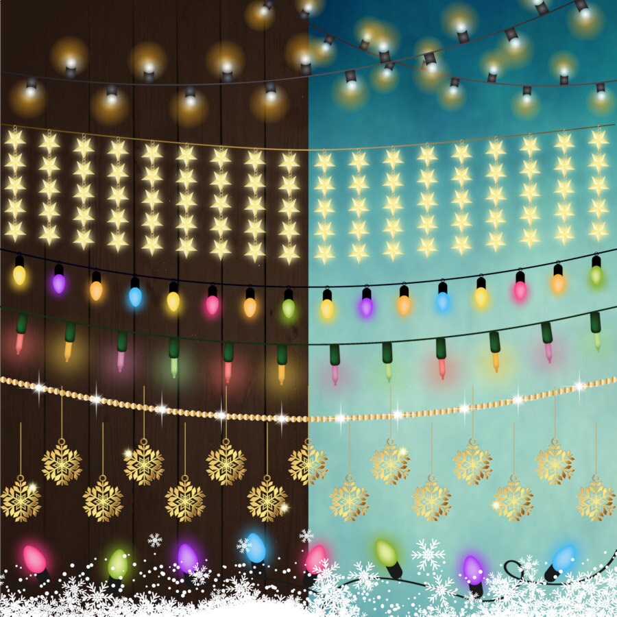 Christmas Lights Clipart, Digital Download, Lights Clipart, Lights Clip ...