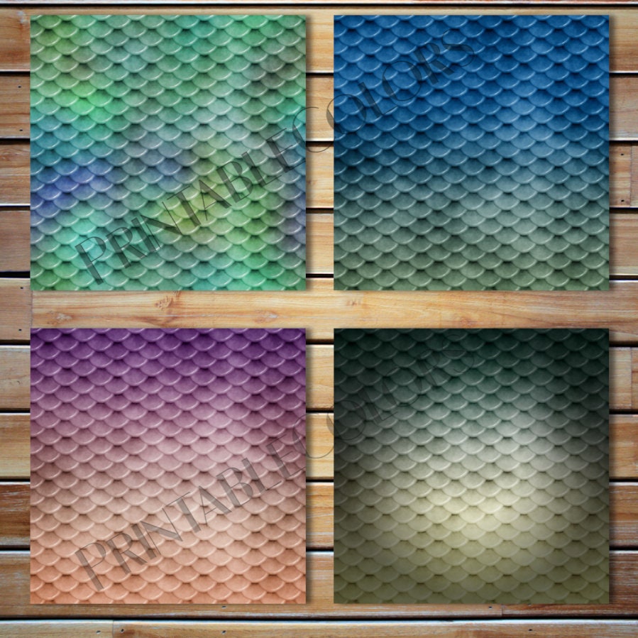Mermaid Scale Digital Paper - Digital Download - Mermaid Paper - Dragon ...