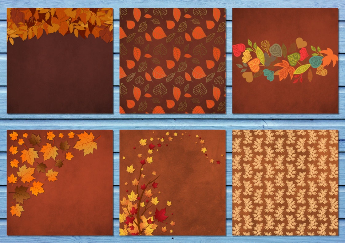 Digital Paper Autumn Leaves - Digital Paper Leaves, Autumn Scrapbook ...