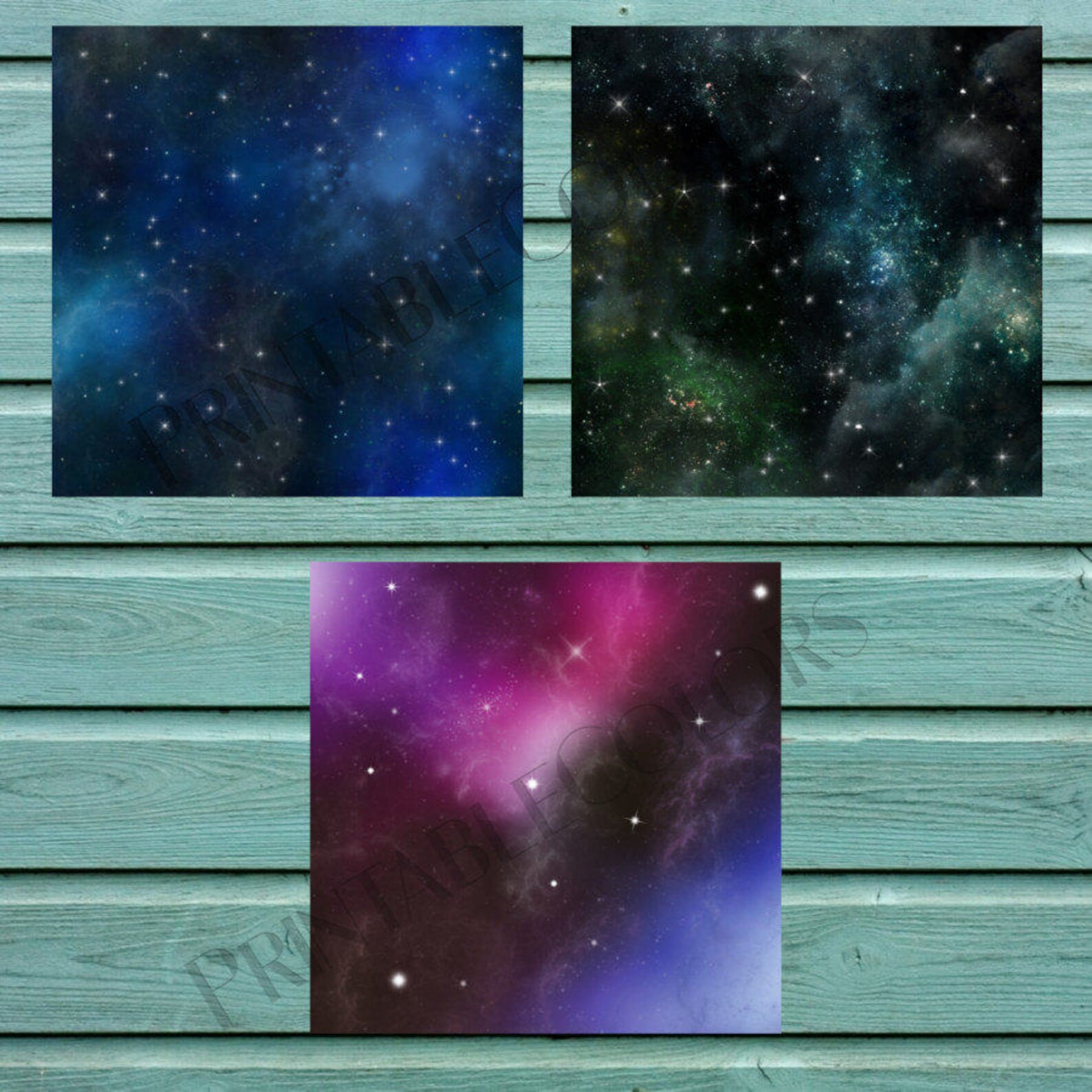 Galaxy Digital Paper, Star Scrapbook, Instant Download, Starry Sky ...