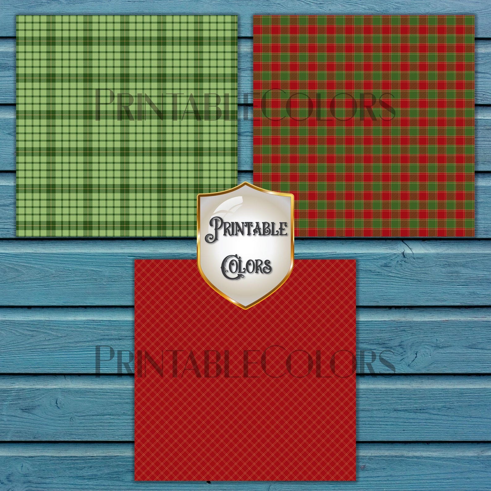 Christmas Red Green Tartan Digital Paper | Festive Seamless Scottish ...