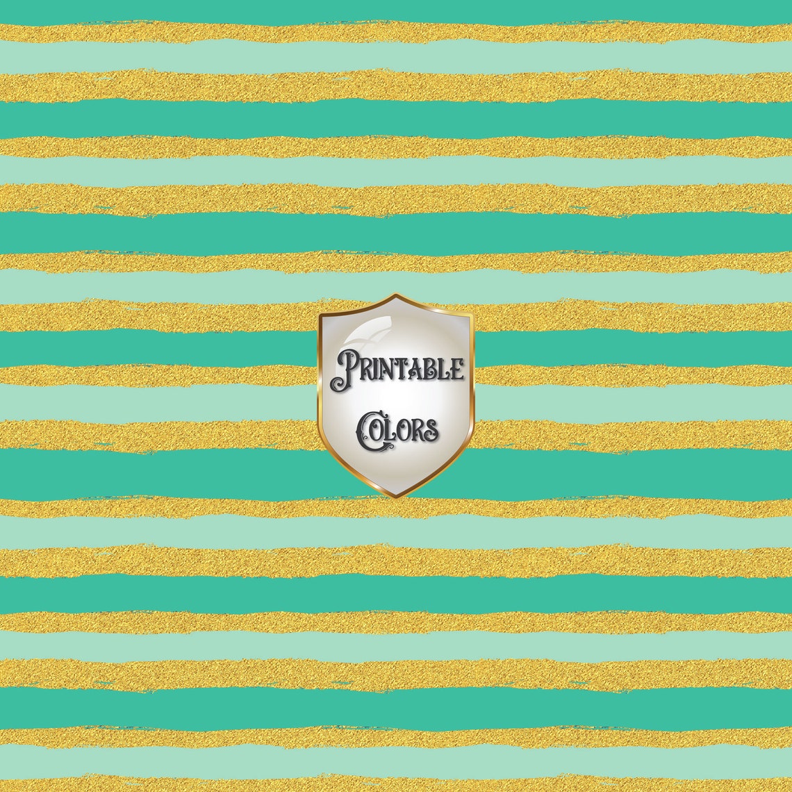 Seamless Mint Green & Gold Digital Paper, Printable Backgrounds for ...