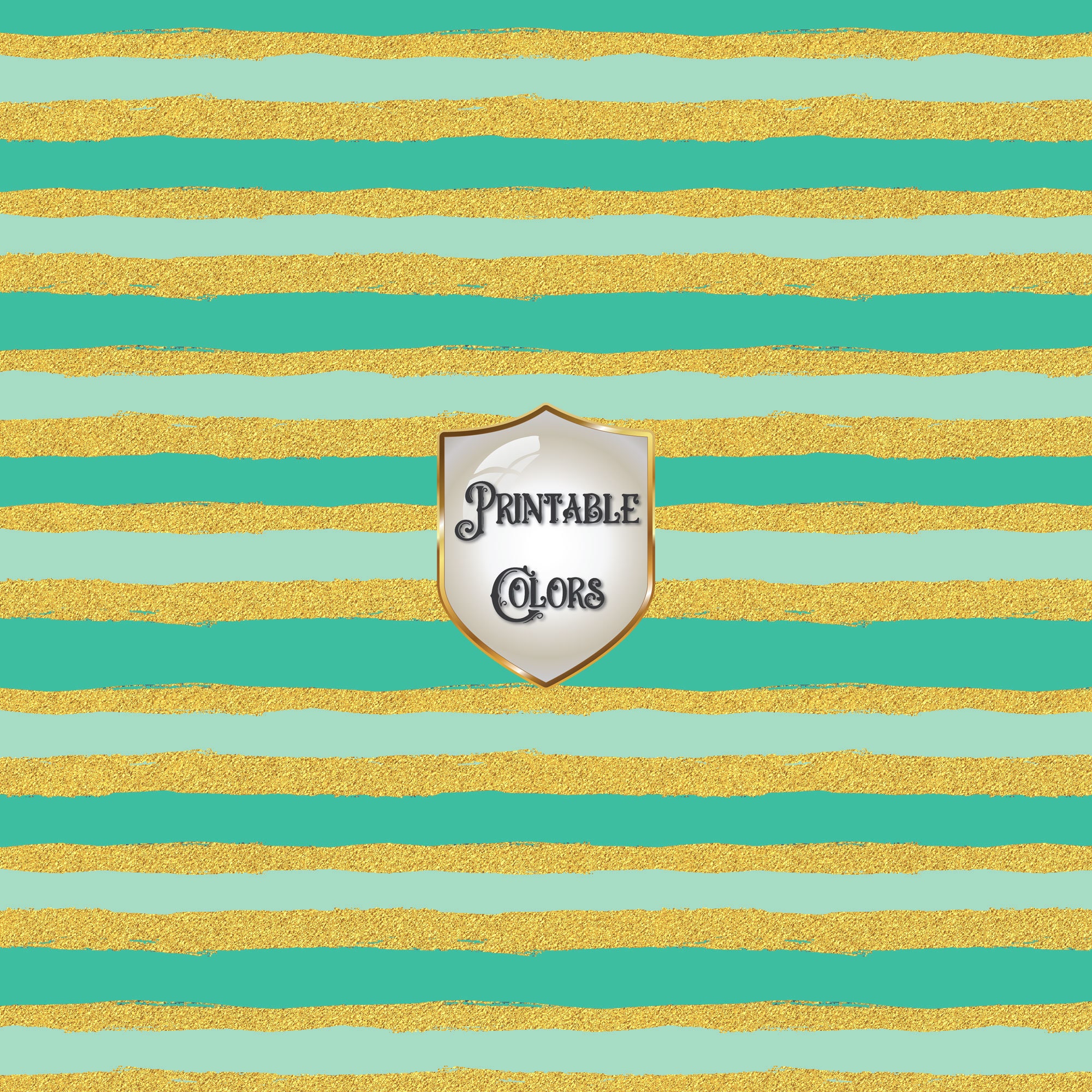 Seamless Mint Green & Gold Digital Paper, Printable Backgrounds for ...