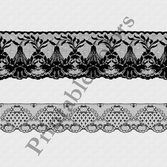 Digital Black Lace Border