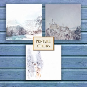 Watercolor Winter Digital Paper - Digital Download - Winter Scenes for ...