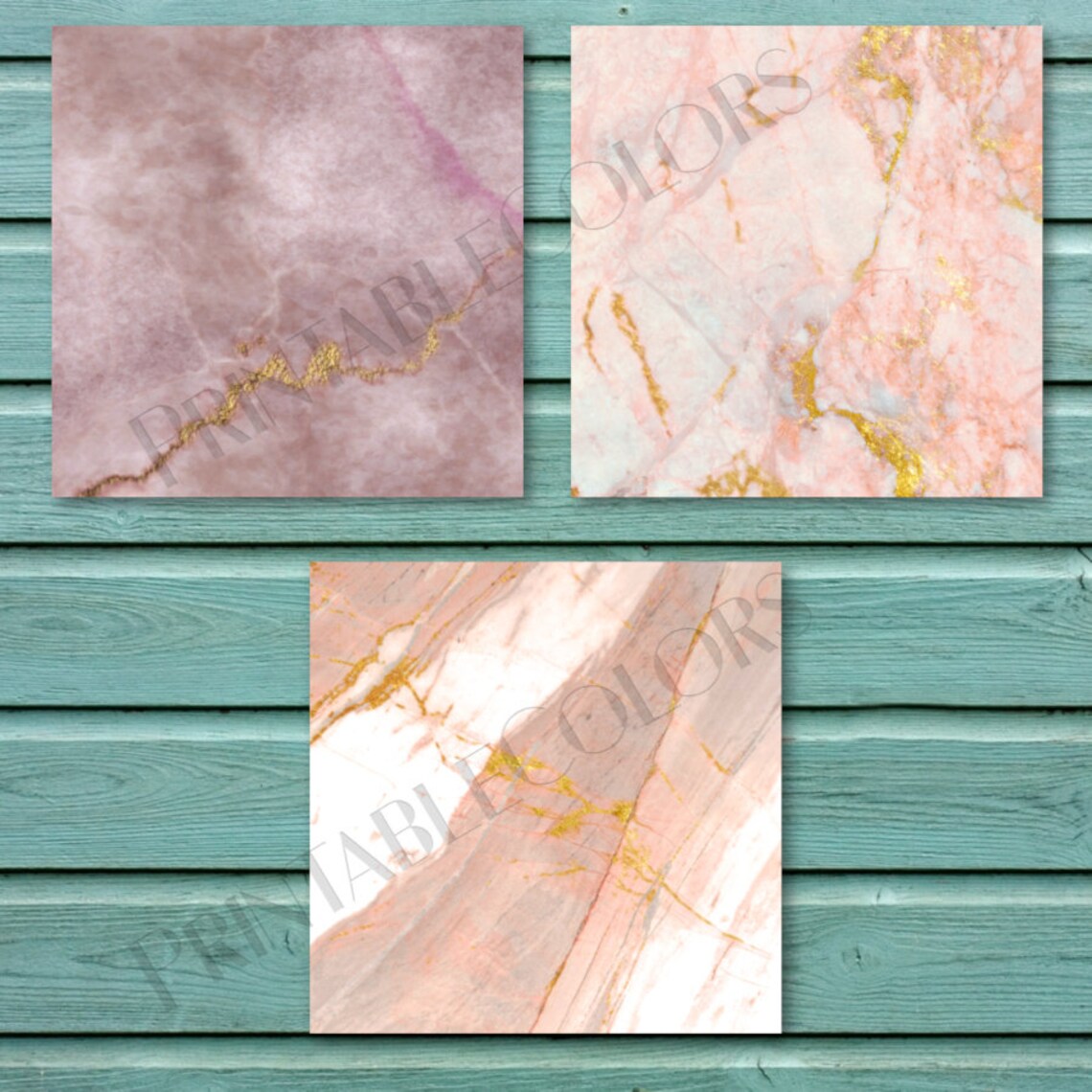 Pink Gold Marble Digital Paper, Instant Download, Marble Background ...